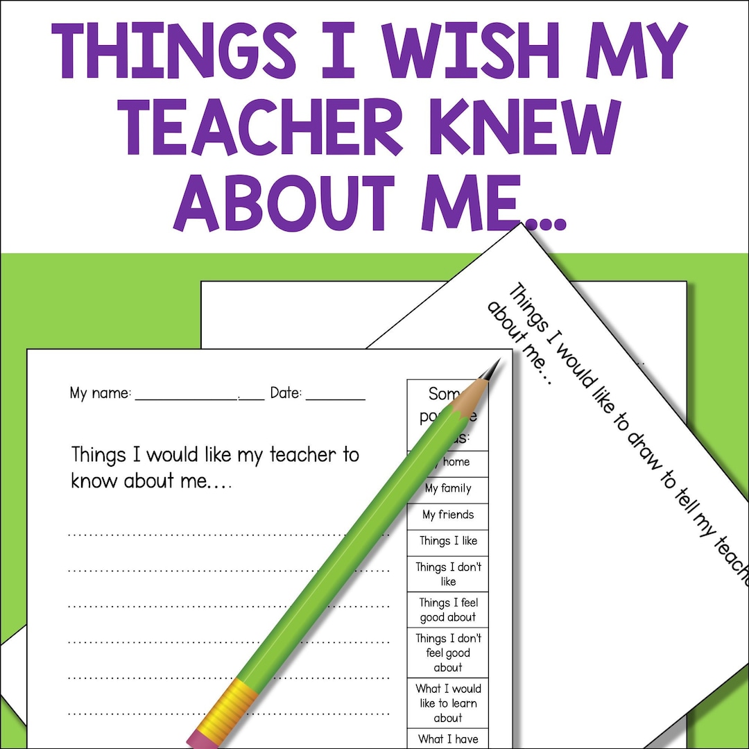 Things I Wish My Teacher Knew About Me Back to School Writing - Etsy