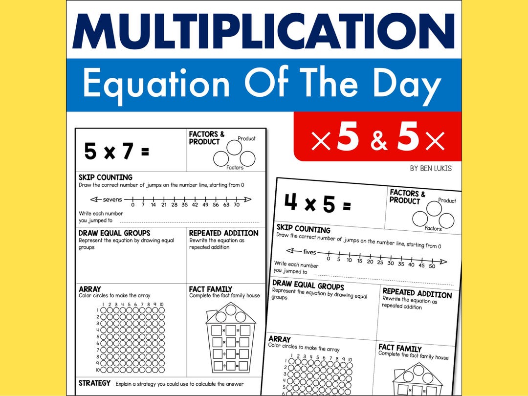5 Times Table Worksheets, Multiplication Practice (printable PDF) - Etsy