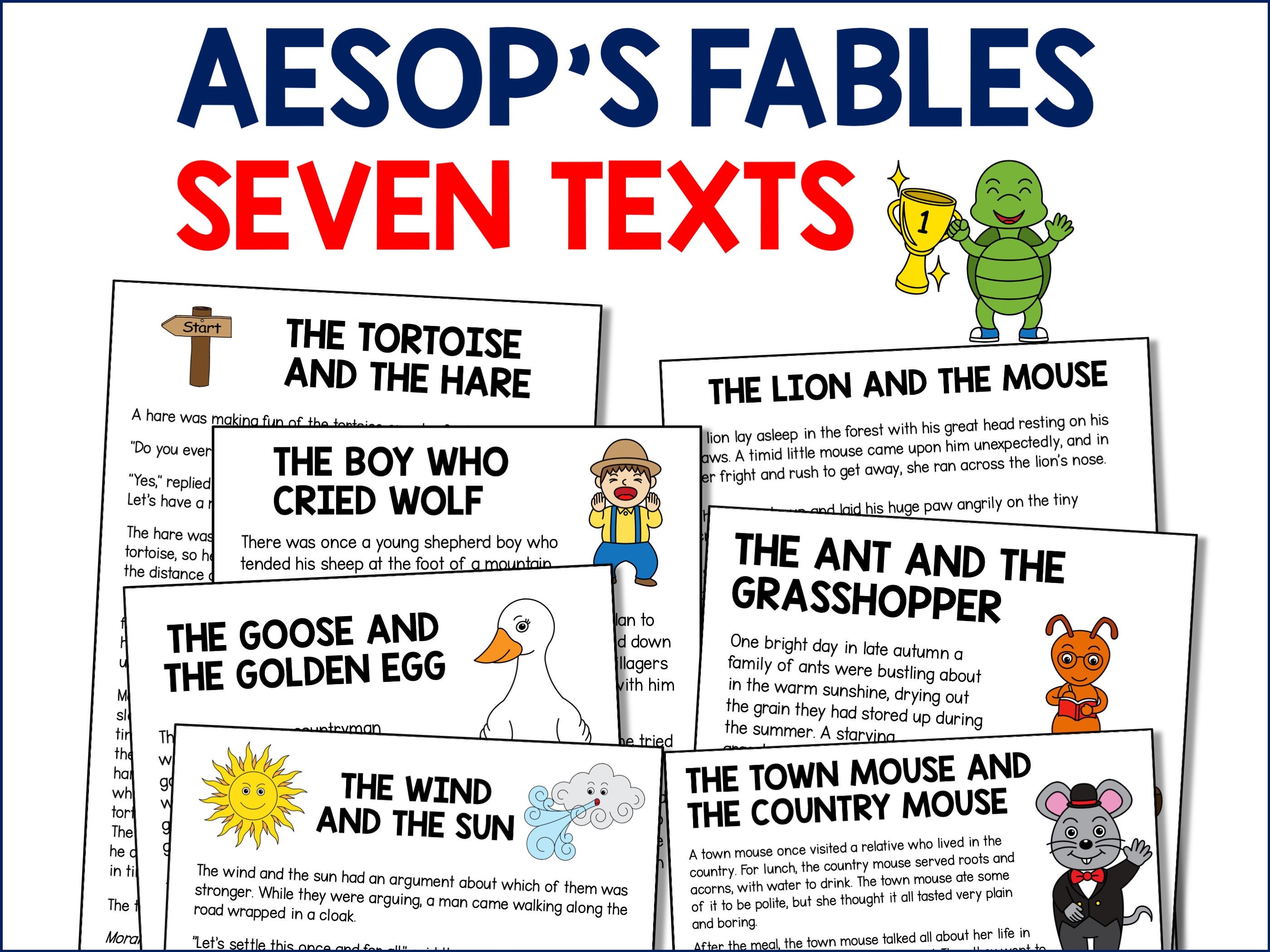 Aesop's Fables Reading Passages, 7 Classic Children's Stories to Read ...