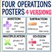 Four Operations Math Vocabulary Posters for Homeschool and Classroom ...
