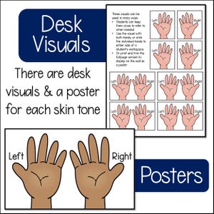 Left and Right Hand Direction Visuals, Desk Visuals & Classroom Wall ...