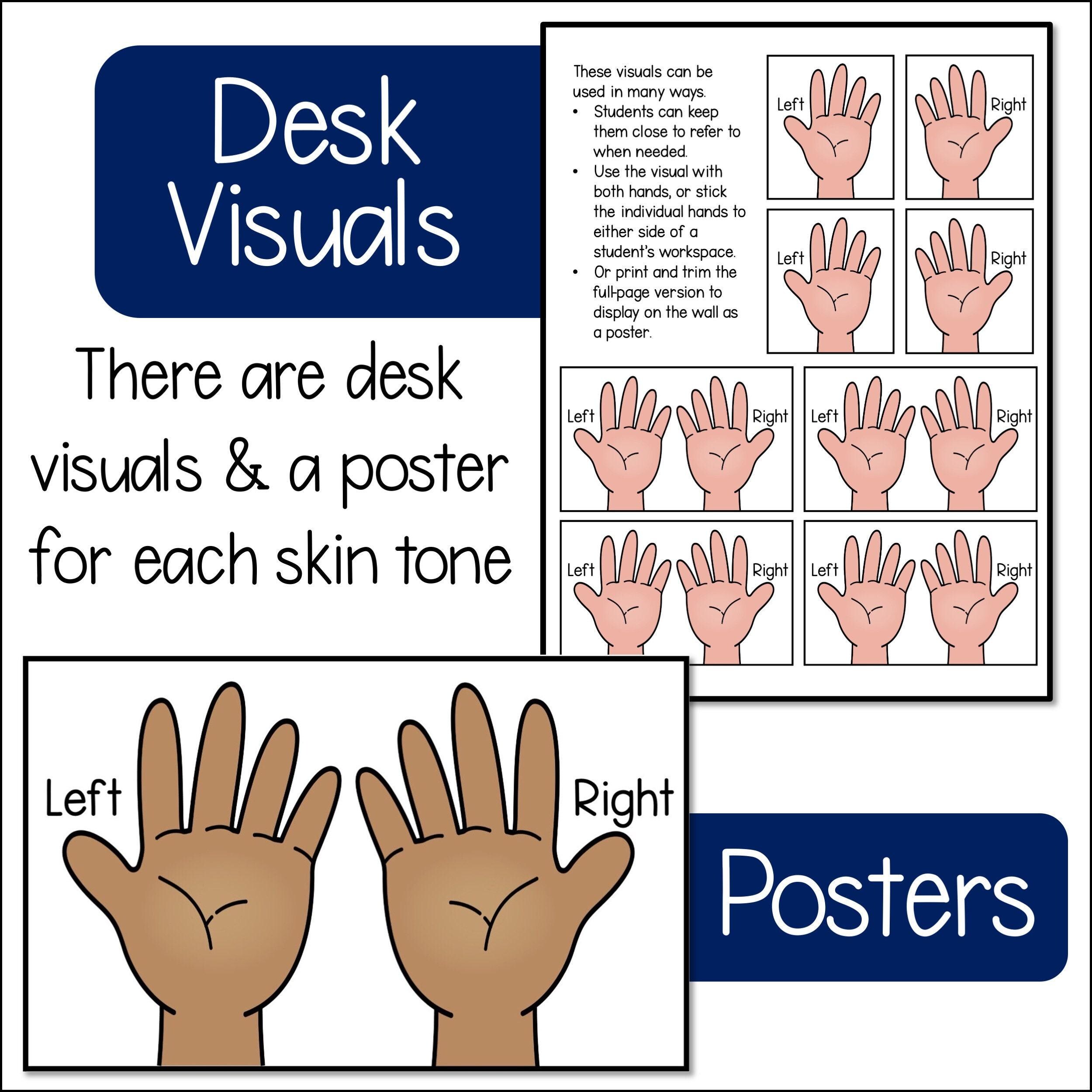 Left and Right Hand Direction Visuals, Desk Visuals & Classroom Wall ...