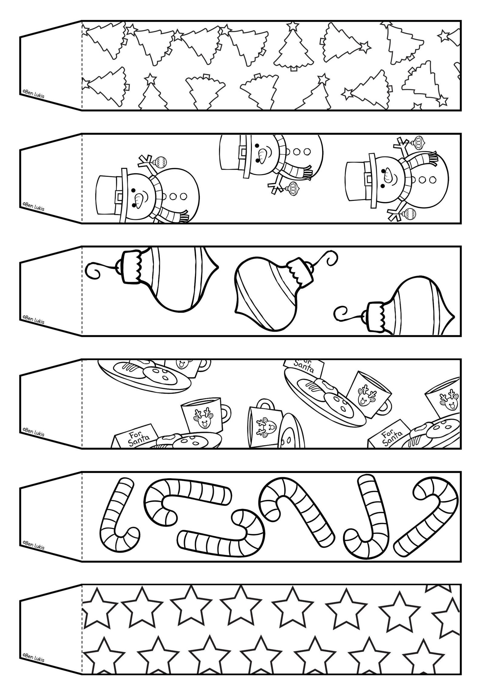Christmas Paper Chain Craft, Christmas Coloring, Xmas Decor ...