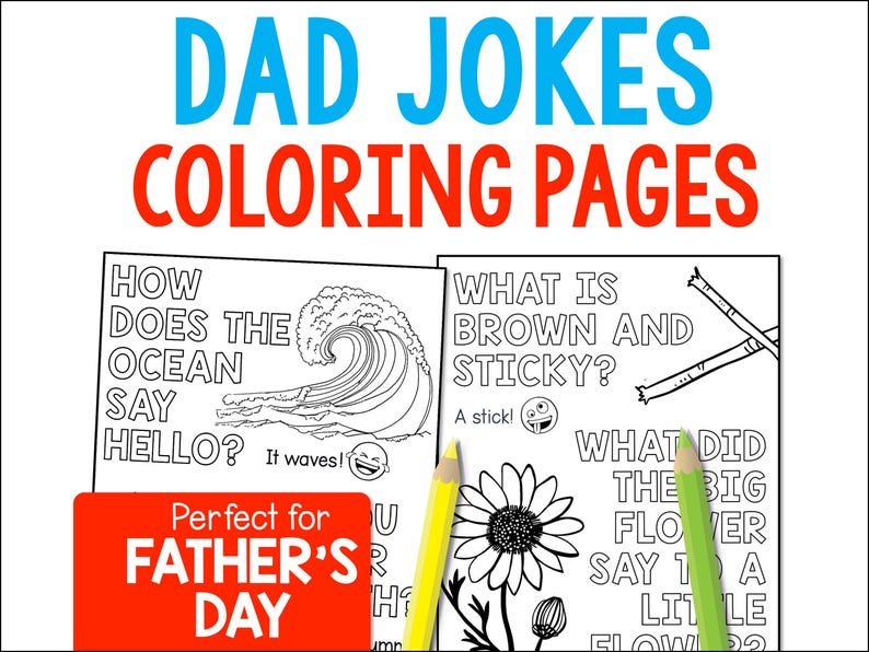 Dad Jokes Coloring Pages for Father's Day, Funny Printable Activity for ...