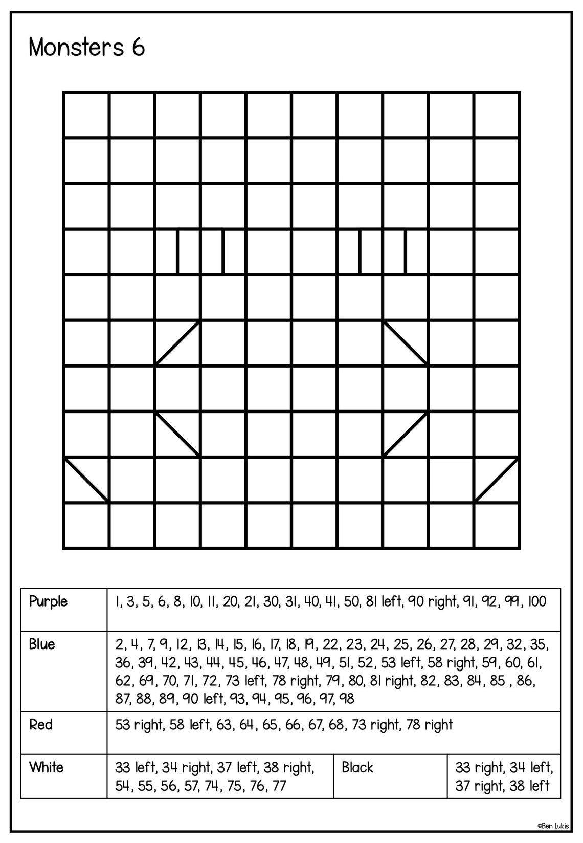 Place Value Math Worksheets of Monster Mystery Pictures, Place Value ...