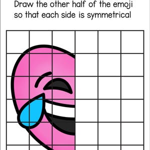 Valentine's Day Symmetry Emoji Drawing Activity (printable PDF) - Etsy
