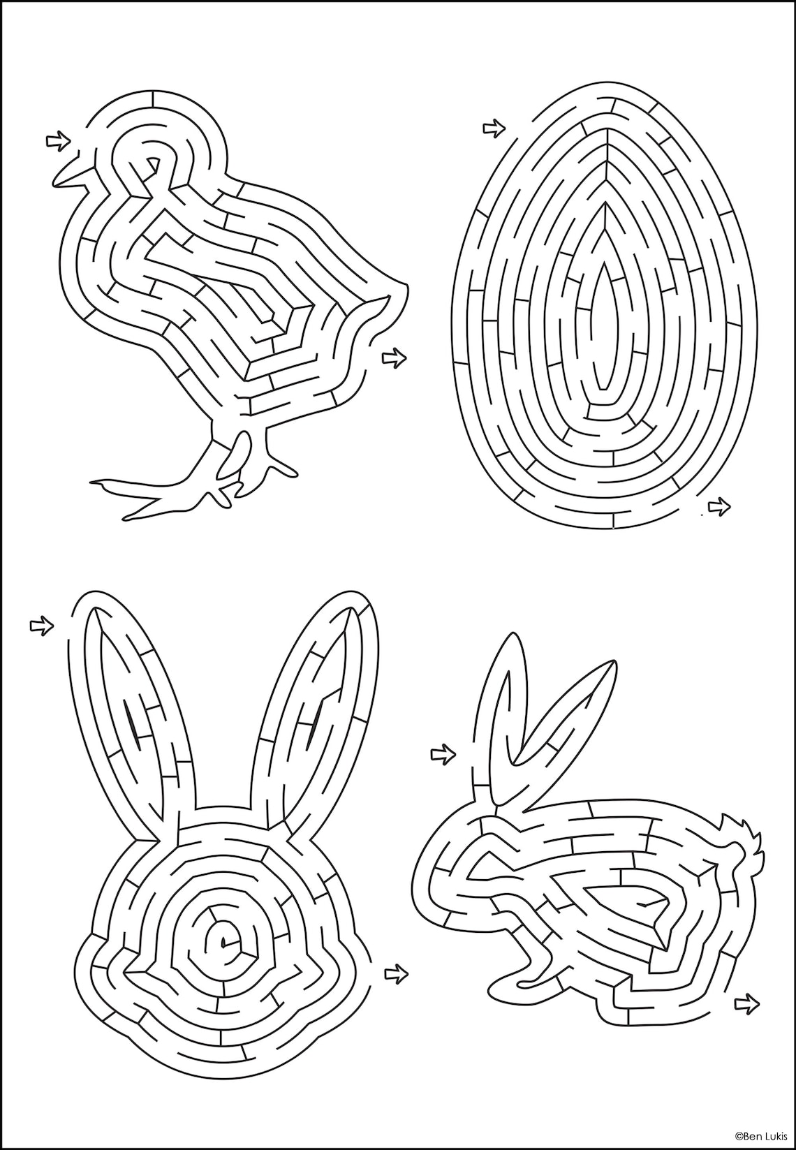 Easter Mazes, Printable Maze and Kids Activity Pages for Easter ...