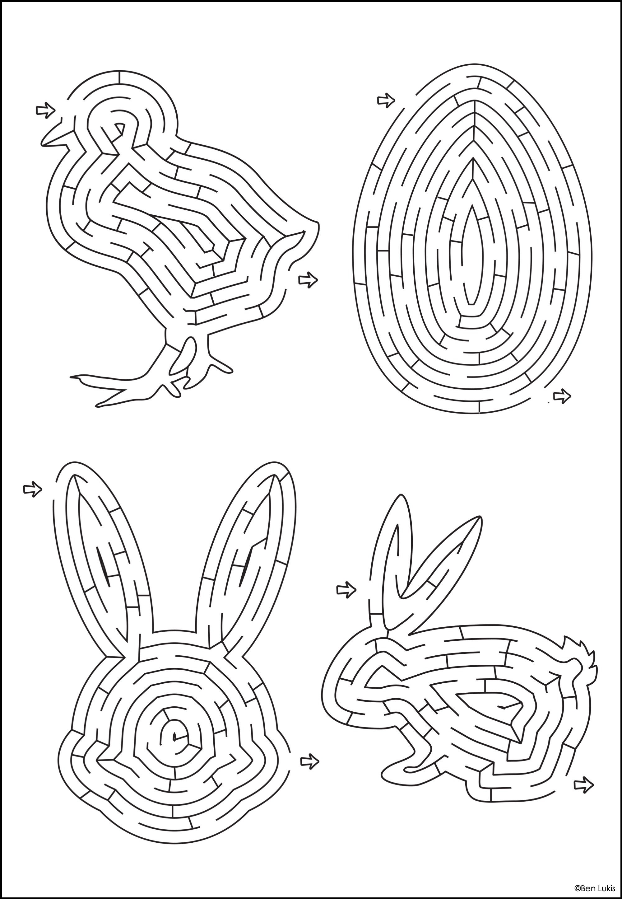 Easter Mazes, Printable Maze and Kids Activity Pages for Easter ...