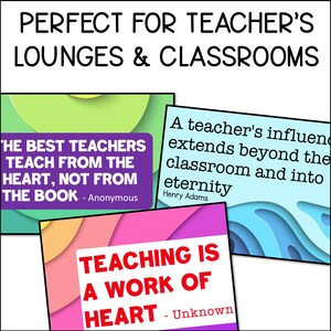 Motivational Quote Posters for Teachers, Staff Morale, 21 Prints ...