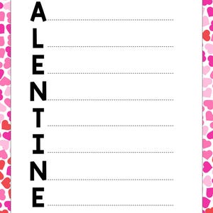 Valentines Day Acrostic Poetry Writing Templates, Valentines Day Poem ...