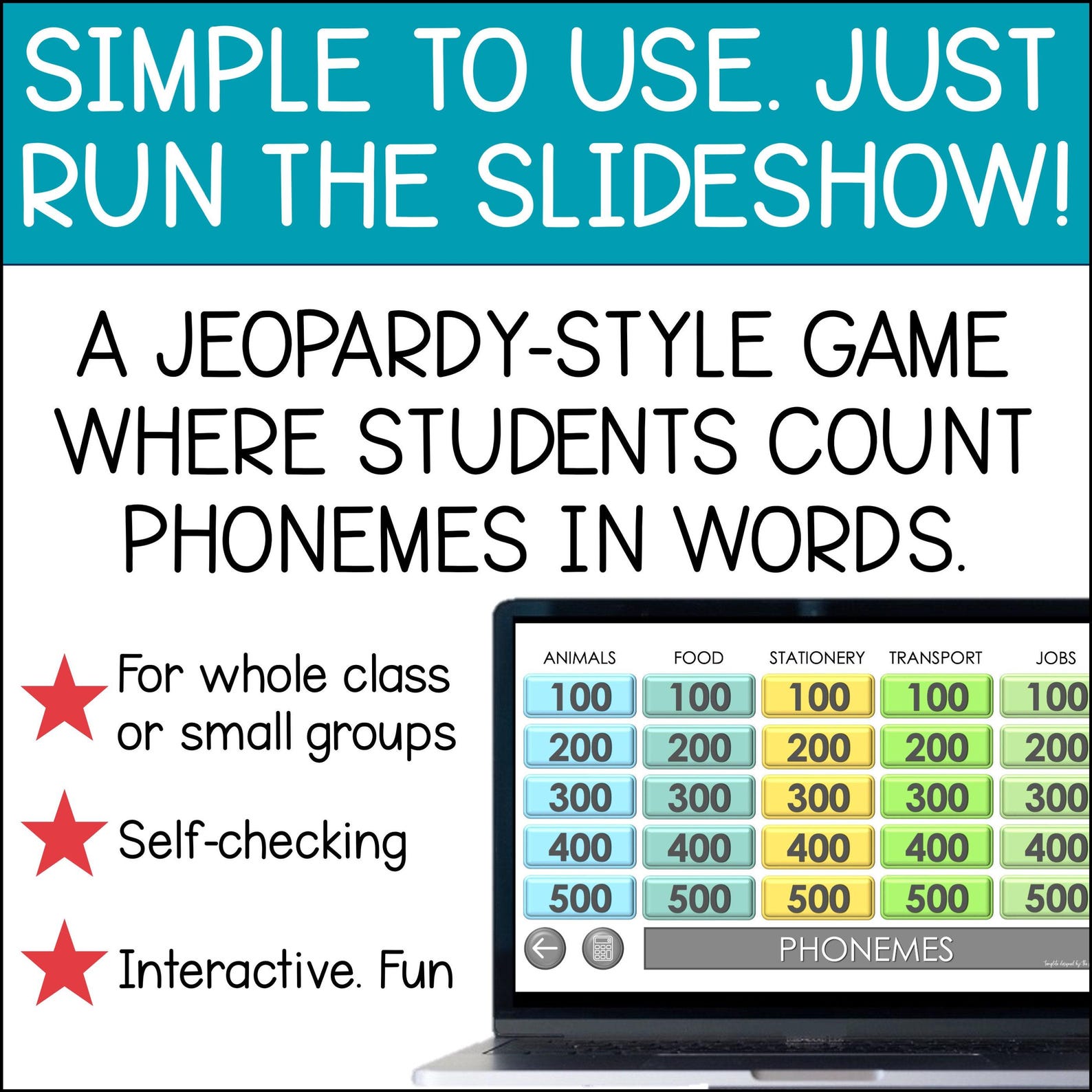 Counting Phonemes - Sounds in Words - Powerpoint Game for Phonological ...