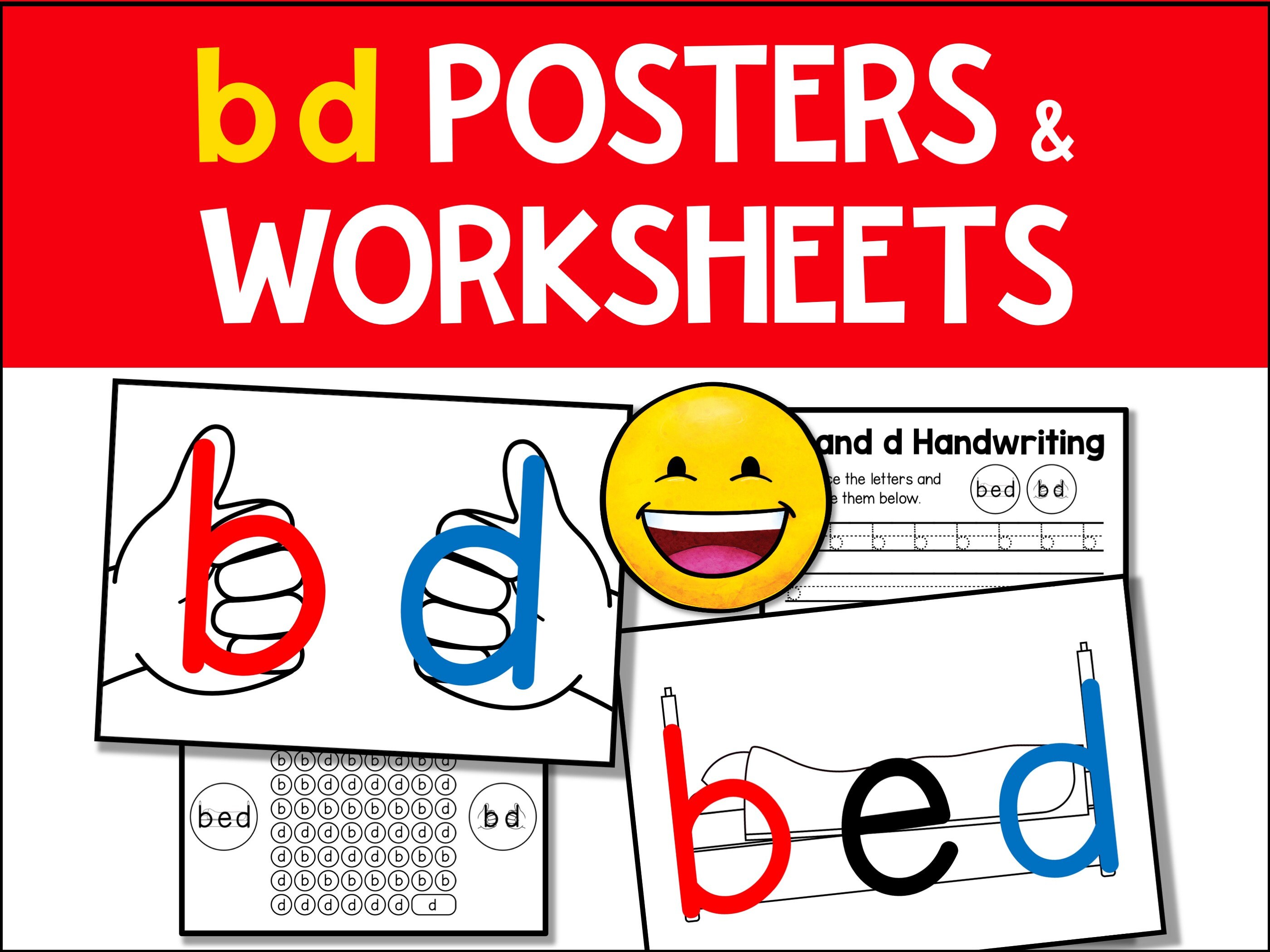B D Letter Reversals Handwriting Practice Visuals, Posters & Worksheets ...