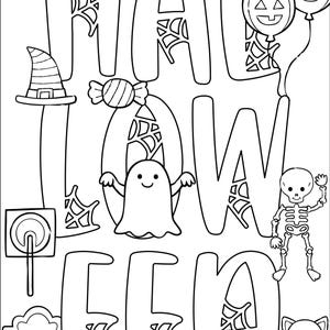 Halloween Coloring Book, Kids Activity Instant PDF Download, Printable ...