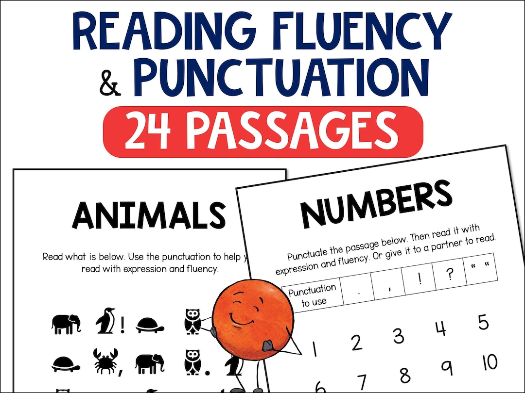 Reading Fluency & Expression Punctuation Worksheets, Fluency and ...
