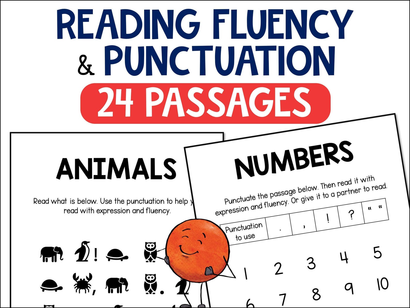 Reading Fluency & Expression Punctuation Worksheets, Fluency and ...
