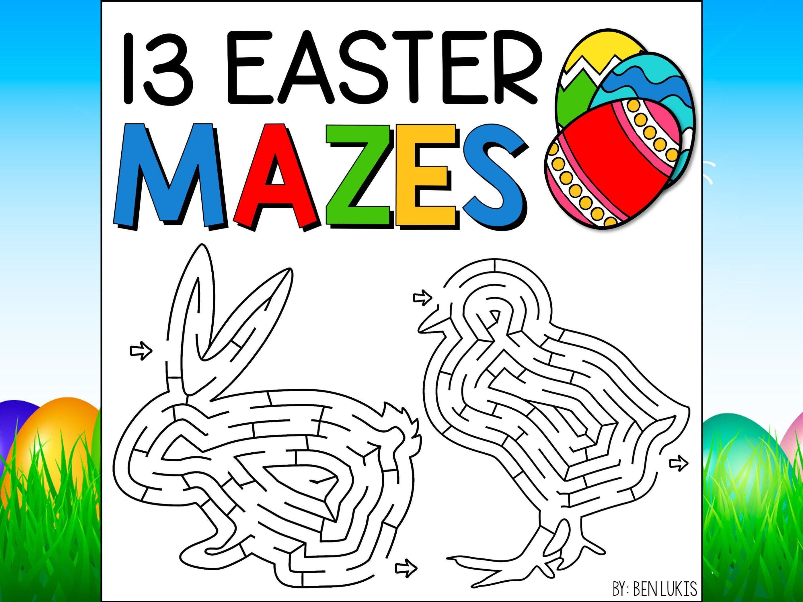 Easter Mazes, Printable Maze and Kids Activity Pages for Easter ...