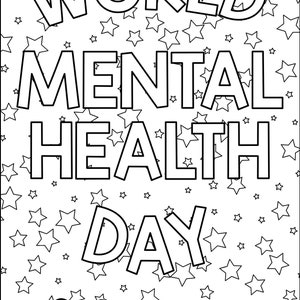 World Mental Health Day Coloring Pages, Digital Download, Self Care ...