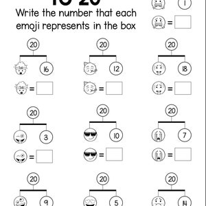 Number Bonds to 10 & 20 Worksheets, Math Facts and Early Algebra ...