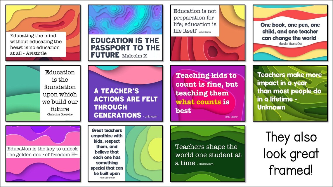 Motivational Quote Posters for Teachers, Staff Morale Boosters ...