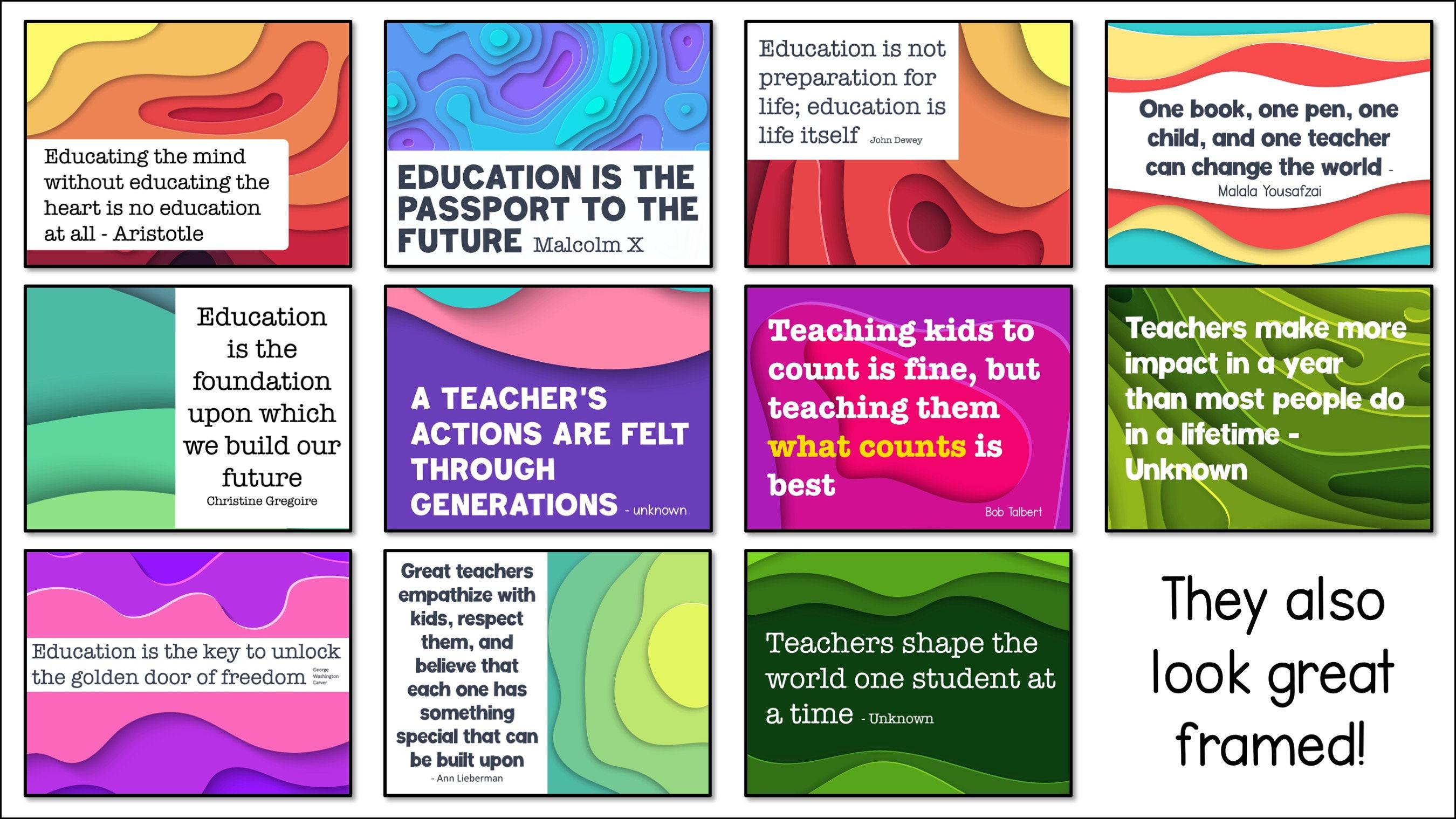Motivational Quote Posters for Teachers, Staff Morale, 21 Prints ...