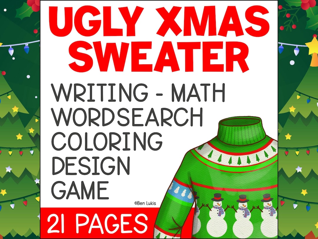 Ugly Christmas Sweater Coloring Pages, Classroom Christmas Homeschooler ...