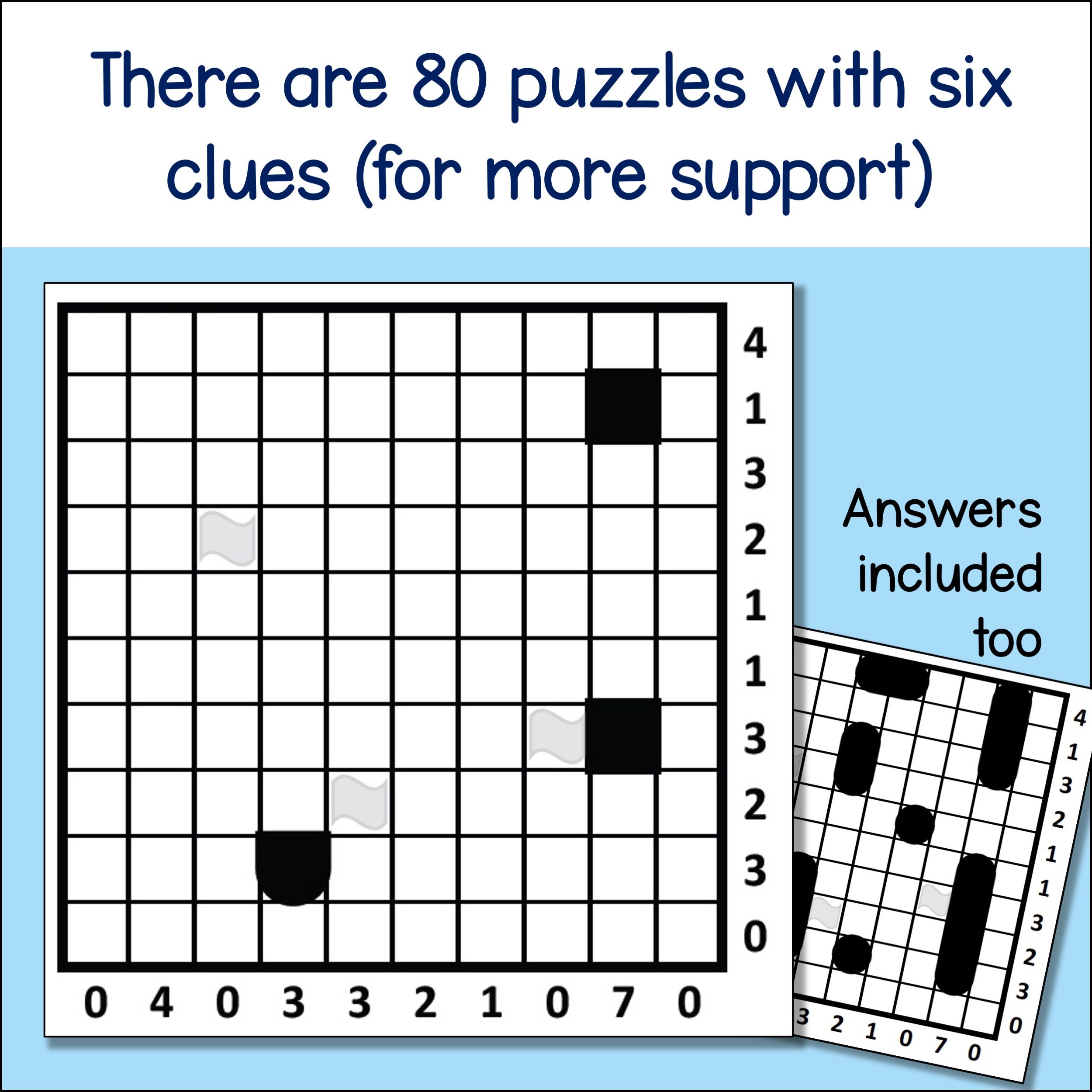 Printable Battleship Puzzles, 160 Logic Games, Printable Brain Teasers ...