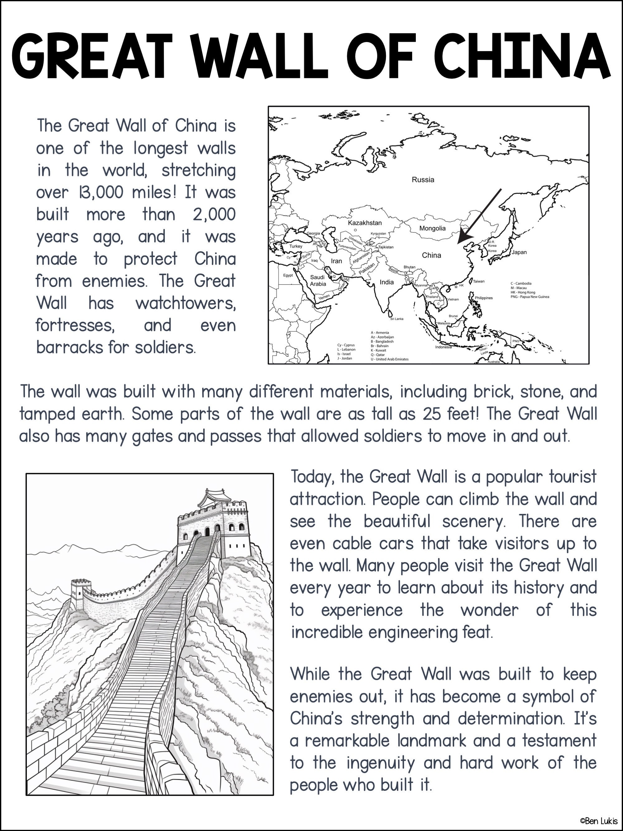 Landmarks of Asia, Geography Facts Information & Coloring Pages the ...