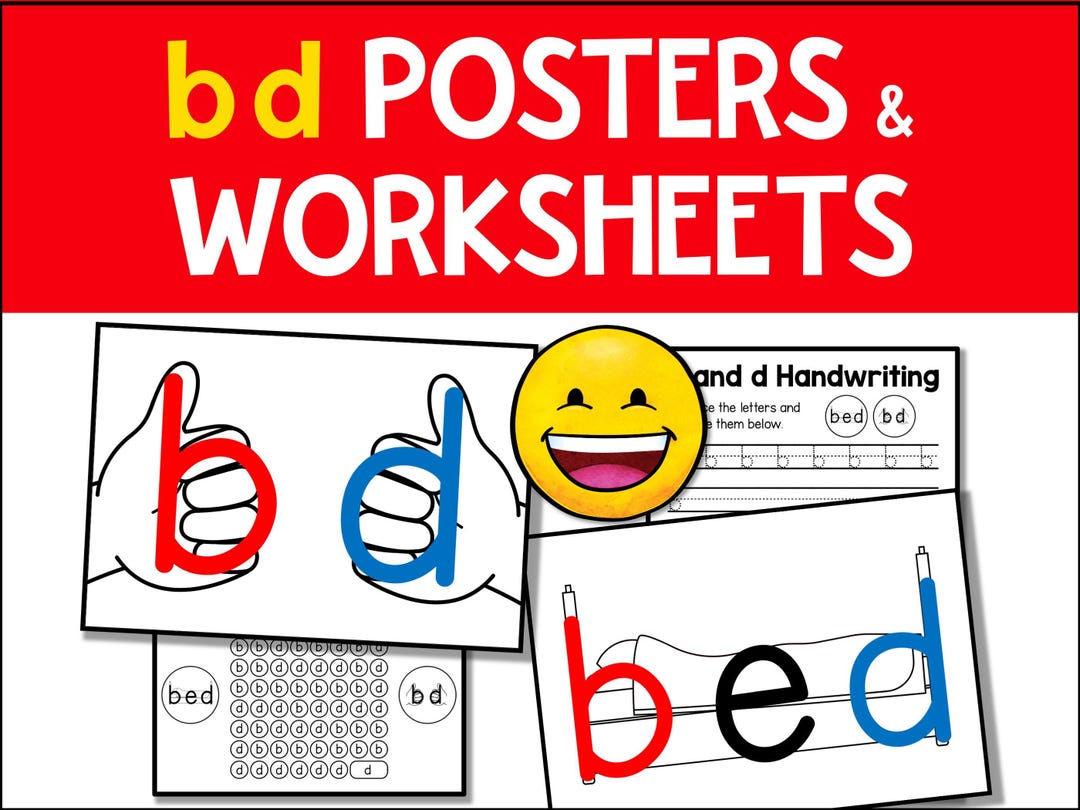 B D Letter Reversals Handwriting Practice Visuals, Posters & Worksheets ...
