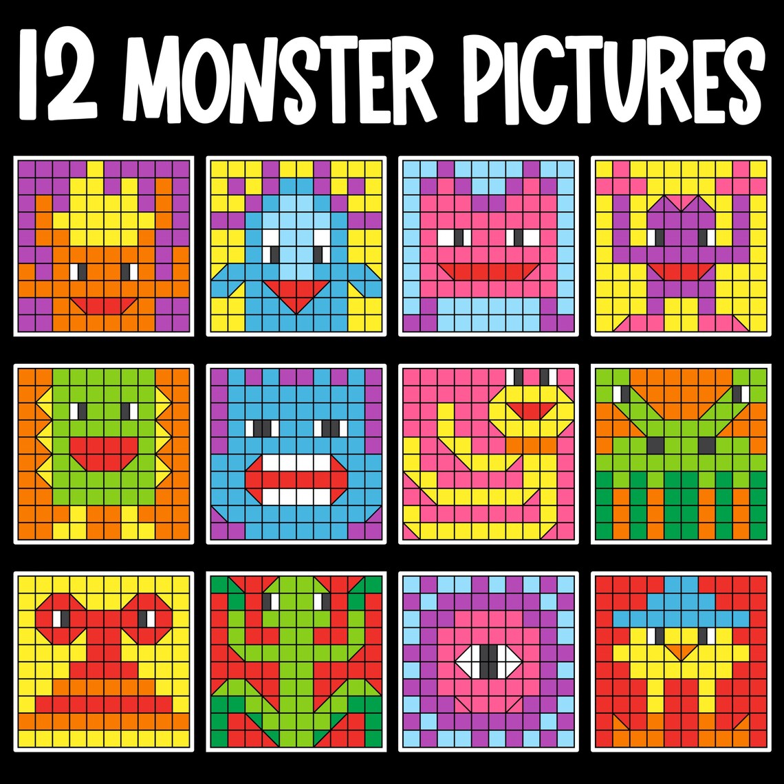 Place Value Math Worksheets of Monster Mystery Pictures, Place Value ...