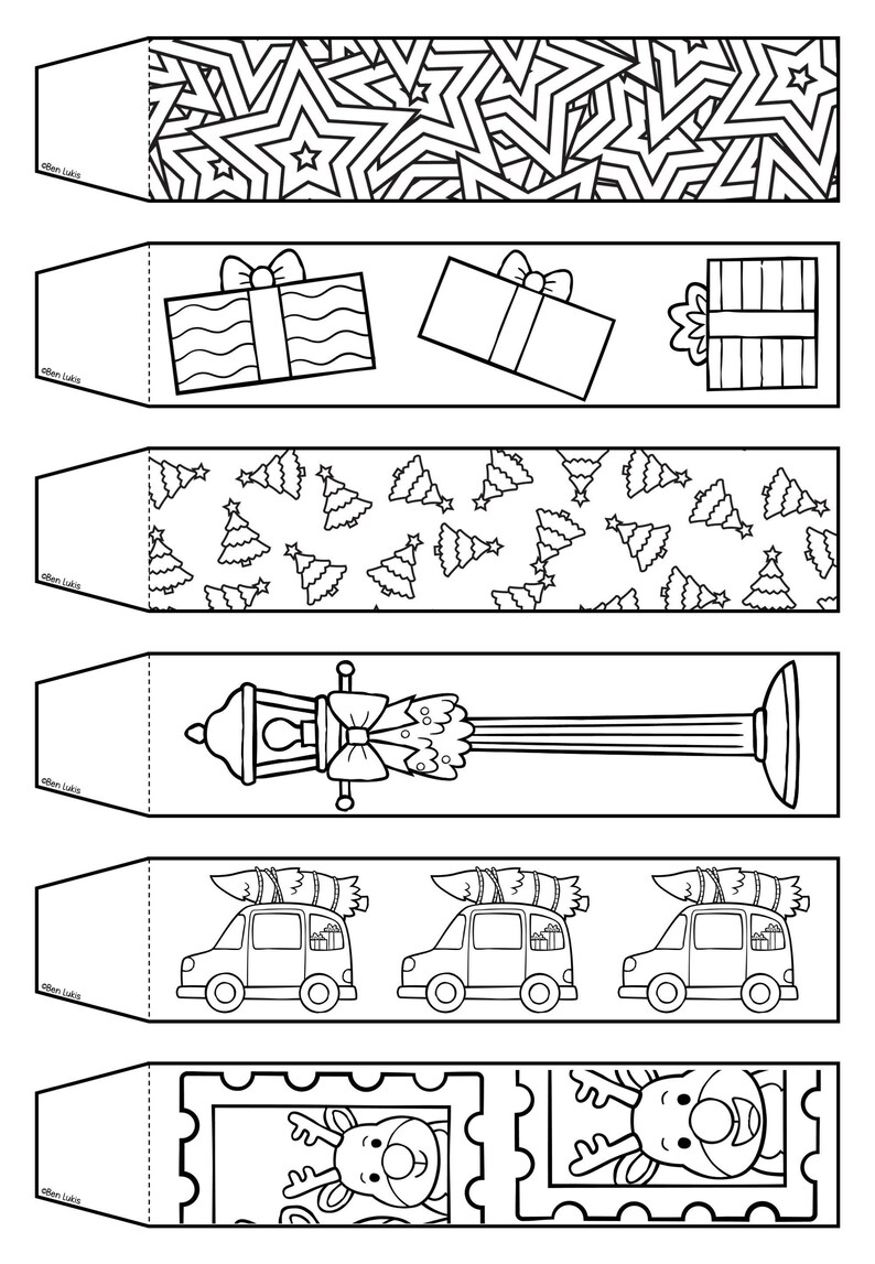 Christmas Paper Chain Craft, Christmas Coloring, Xmas Decor ...