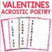 Valentine's Day Acrostic Poetry Writing Templates, Valentine's Day Poem ...
