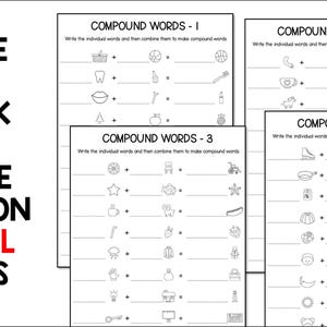 Compound Words Writing Activities and Wordsearches, Printable PDF ...