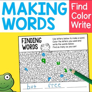 Word Building Activity Worksheets, Making Words and Spelling Activities ...