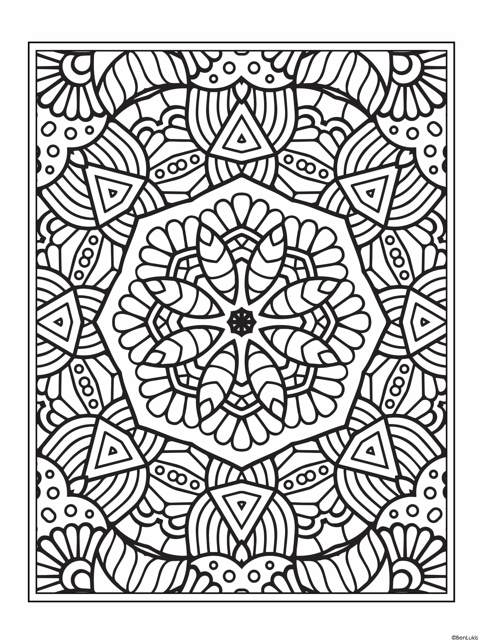 Páginas Para Colorear De Mandalas Hojas Para Colorear Para Etsy México