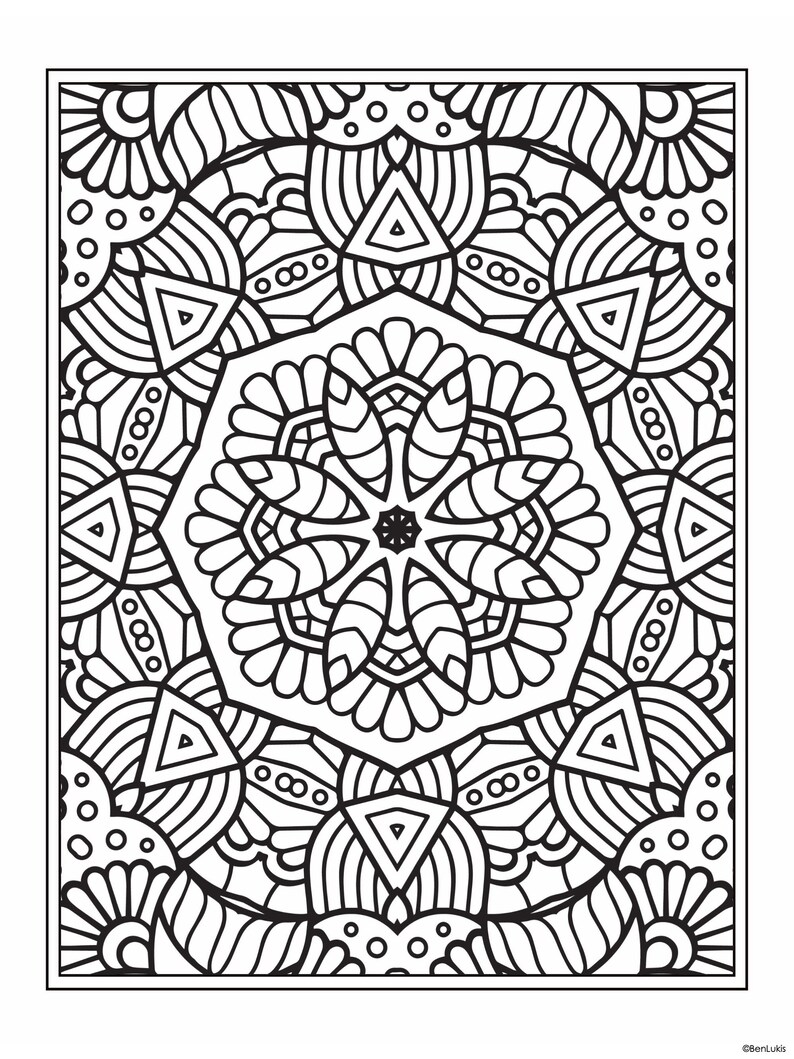 Mandala Coloring Pages Adult Coloring Sheets Mindfulness - Etsy