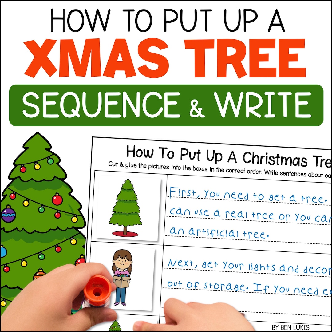 Christmas Tree Sequencing Writing Activity, Printable PDF (homeschool ...