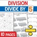 Division Worksheets for Kids, Divide by 5 Printable Activity, Fun ...