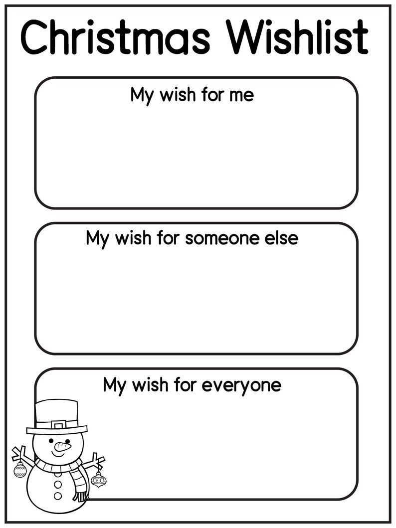 Christmas Wish List Writing Templates for Kids, Santa Wishlist Pages ...