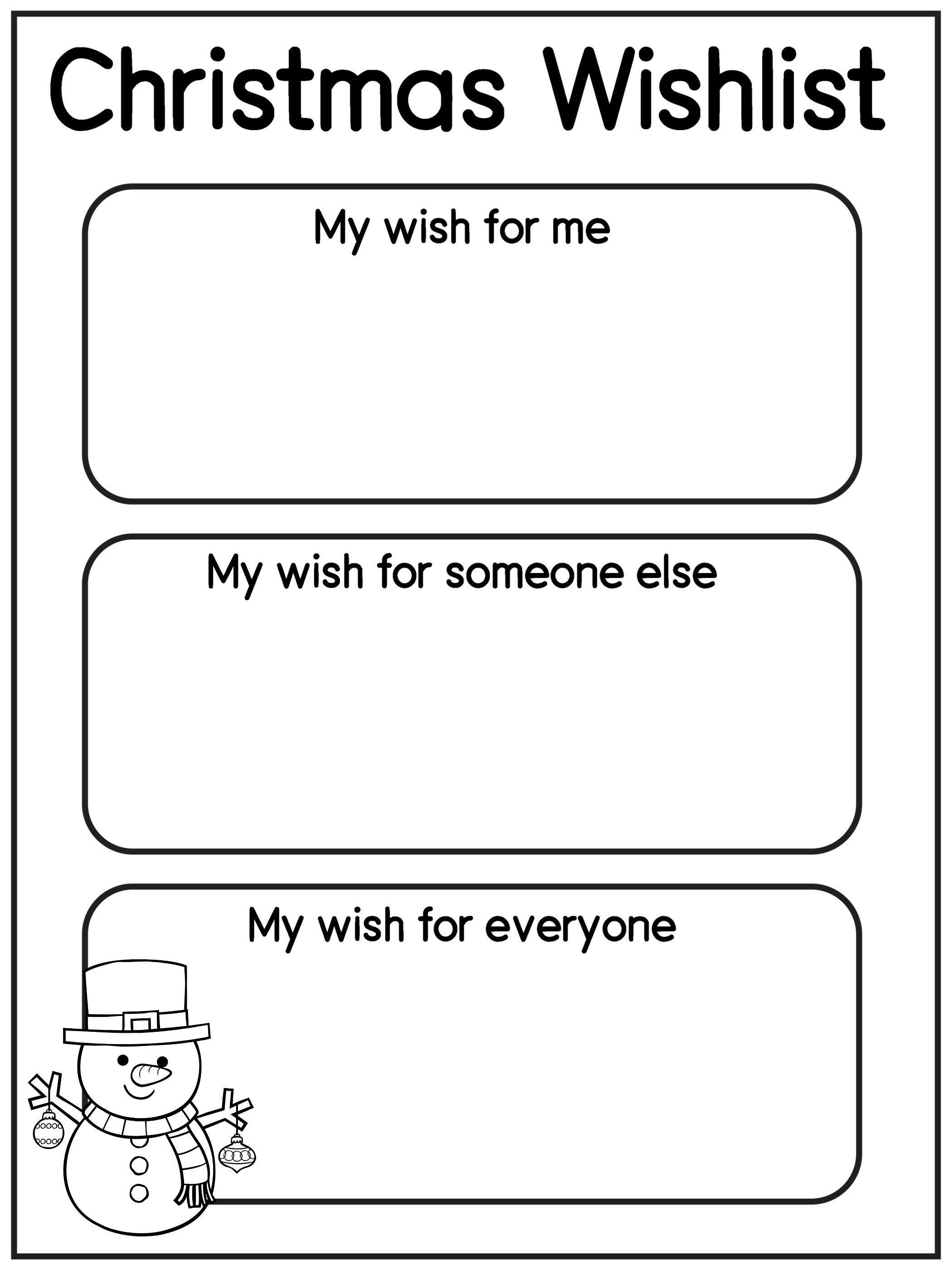 Christmas Wish List Writing Templates for Kids, Santa Wishlist Pages ...