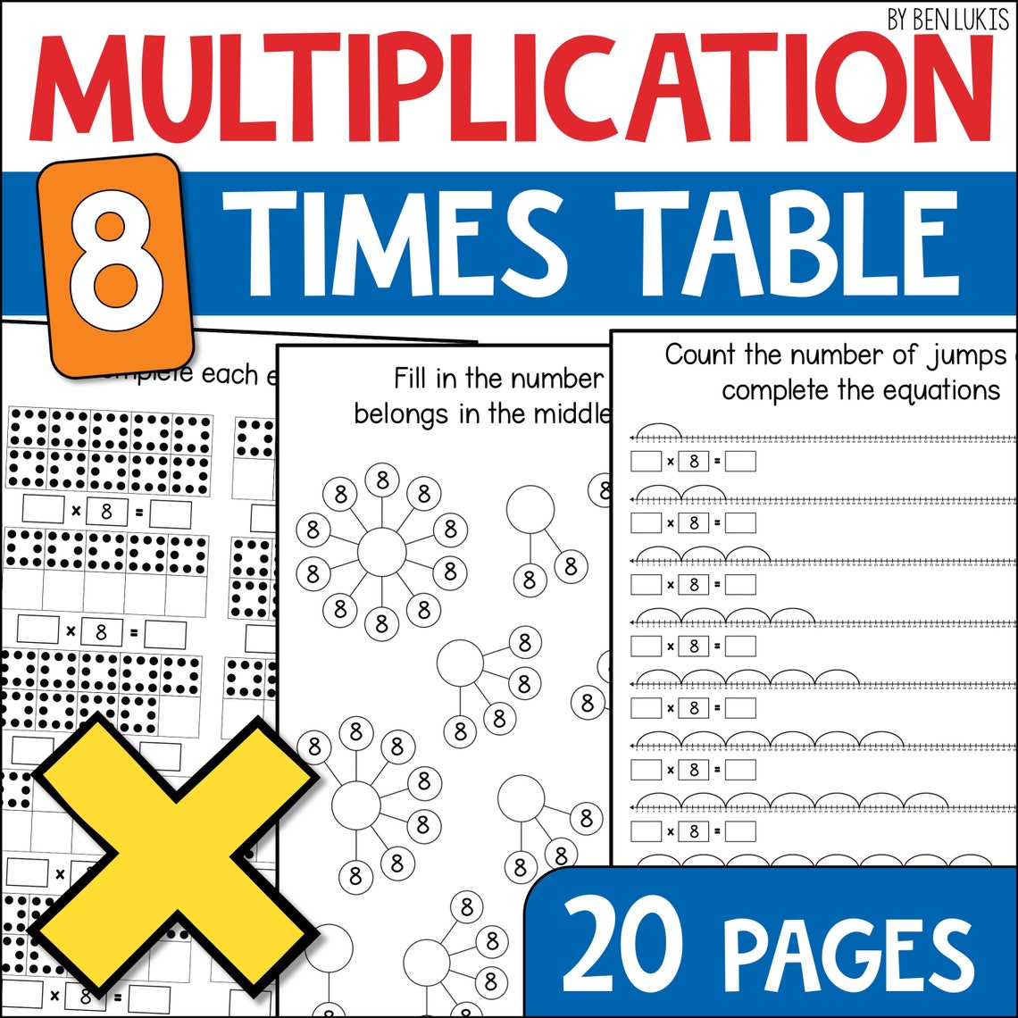 Multiplication Practice Worksheets for 8 Times Table, Printable ...