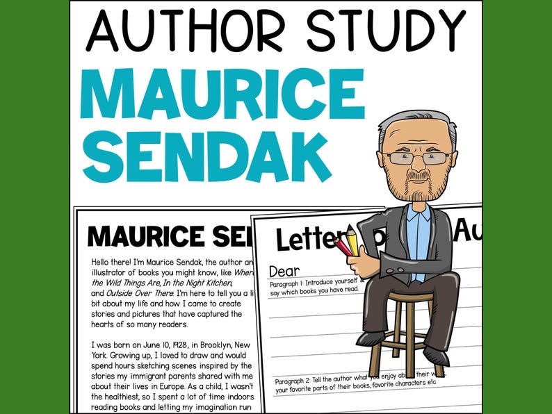 Maurice Sendak Author Study Worksheets, PDF Printable Homeschool ...