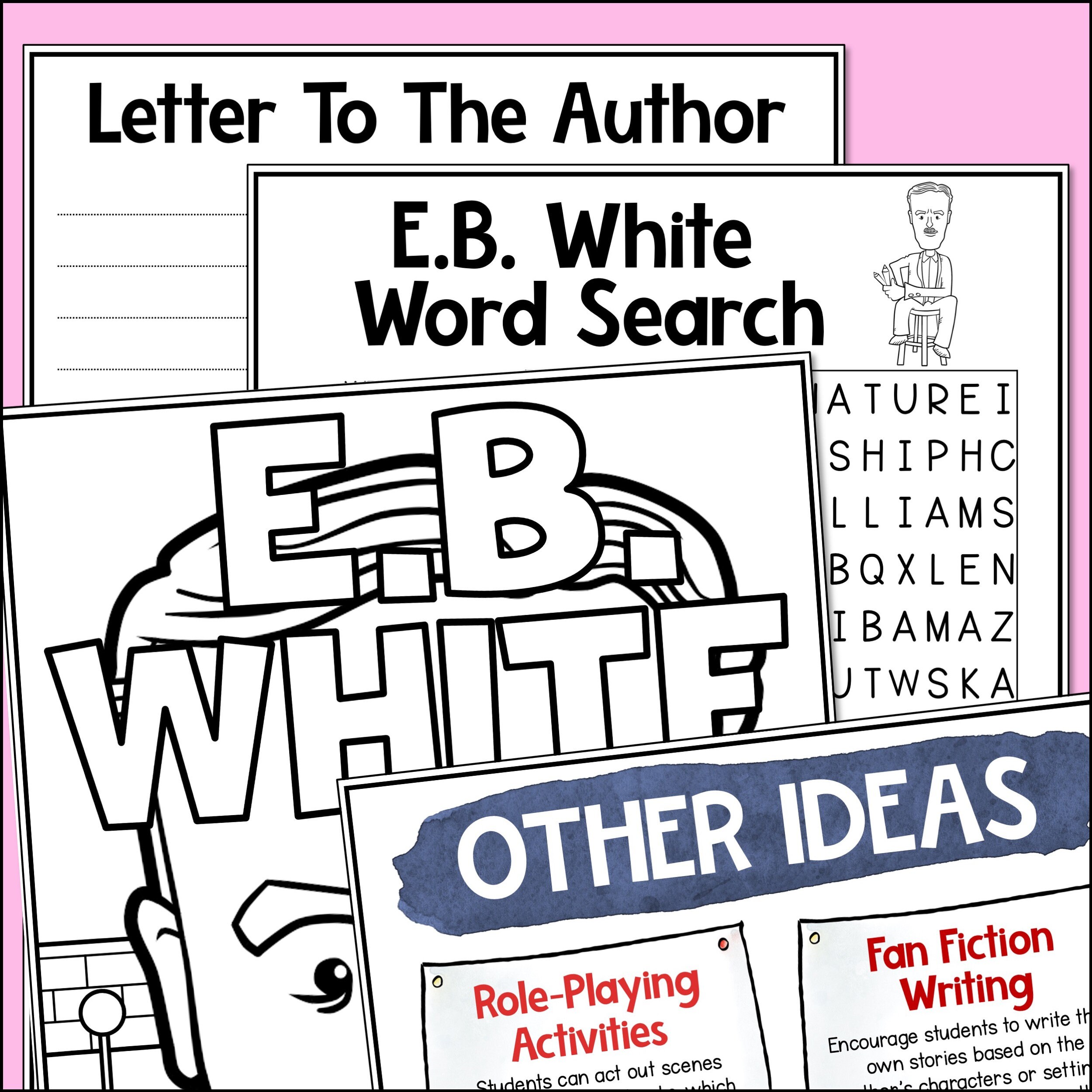 E.B. White Author Study Worksheets and Activities, PDF Digital Download ...