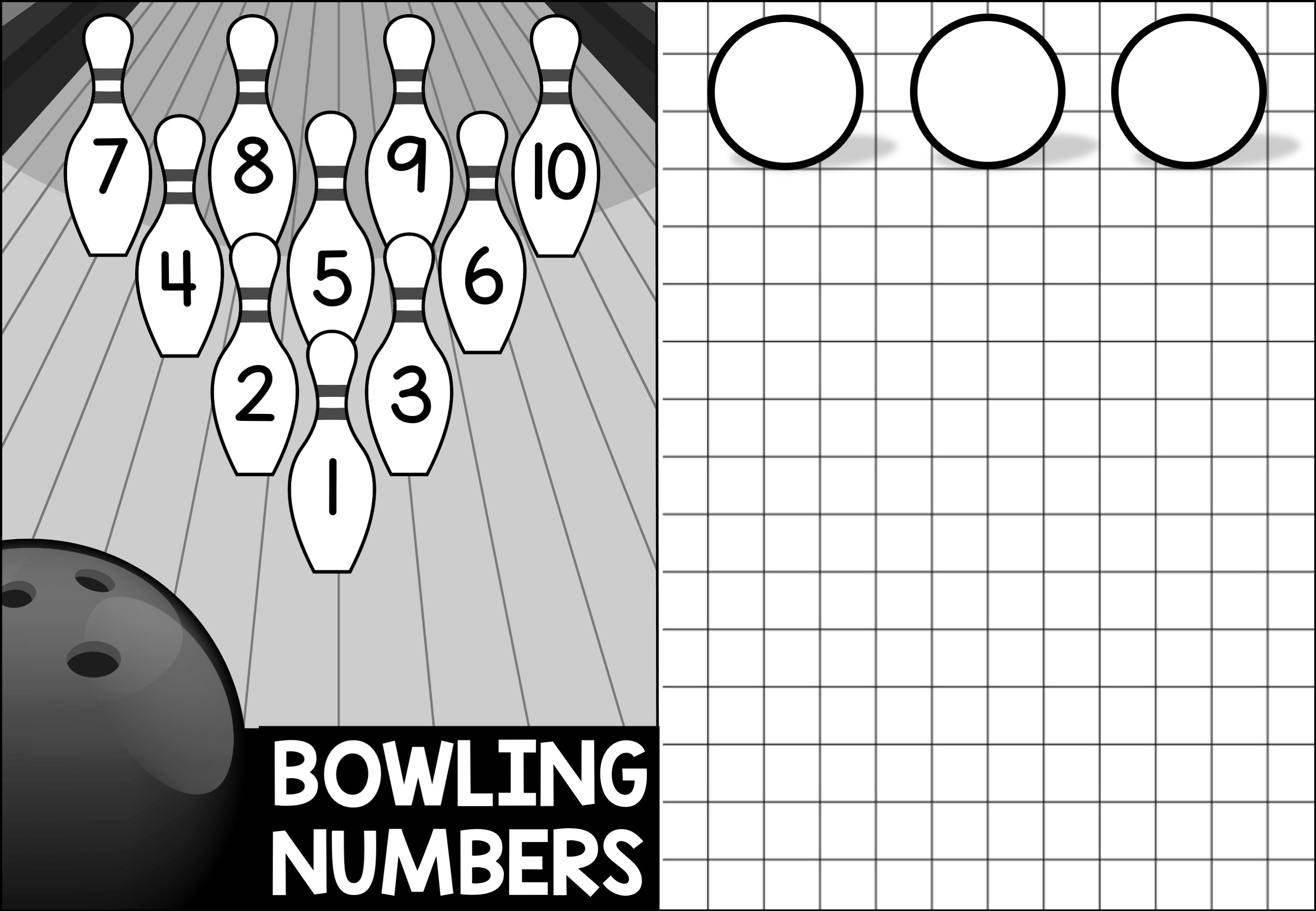 Four Operations Math Game, Bowling Numbers, Math Facts Printable PDF ...