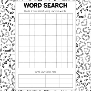 Blank Word Search Templates for Kids, Printable PDF Blank Puzzle Pages ...