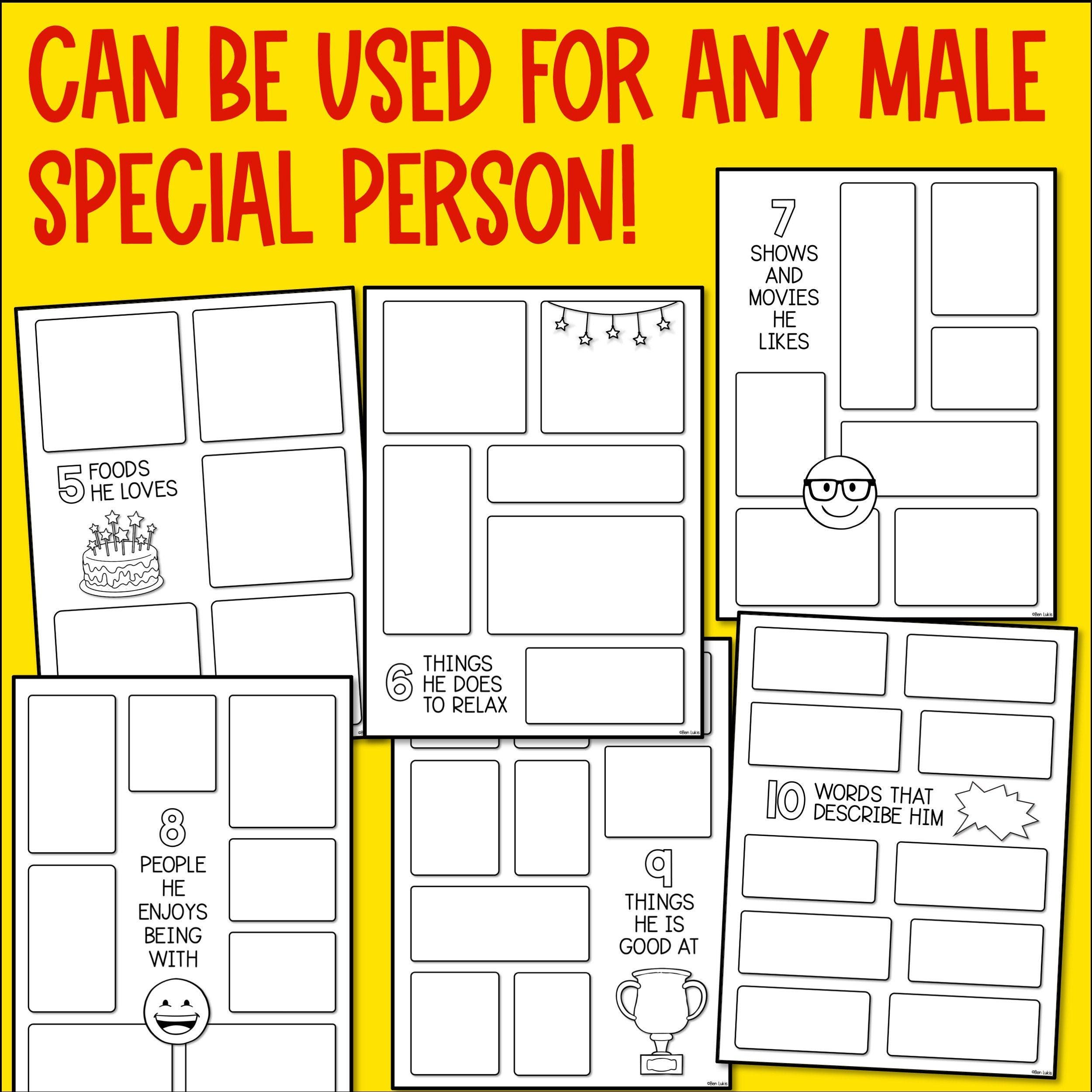 Fathers Day Writing Activity for Kids, Gift for Dad, Write and Draw ...