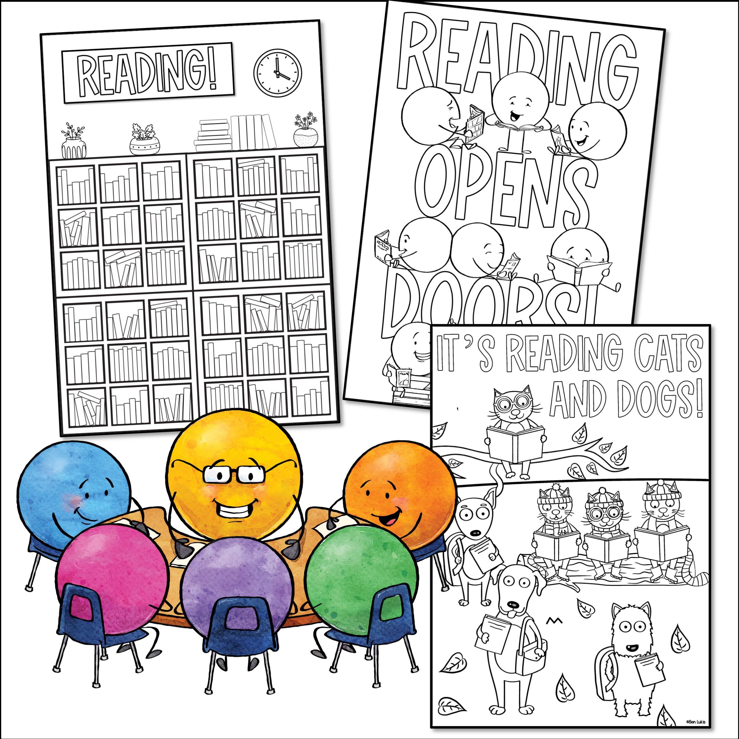 World Read Aloud Day Coloring Pages, Kids Educational Activity (PDF ...