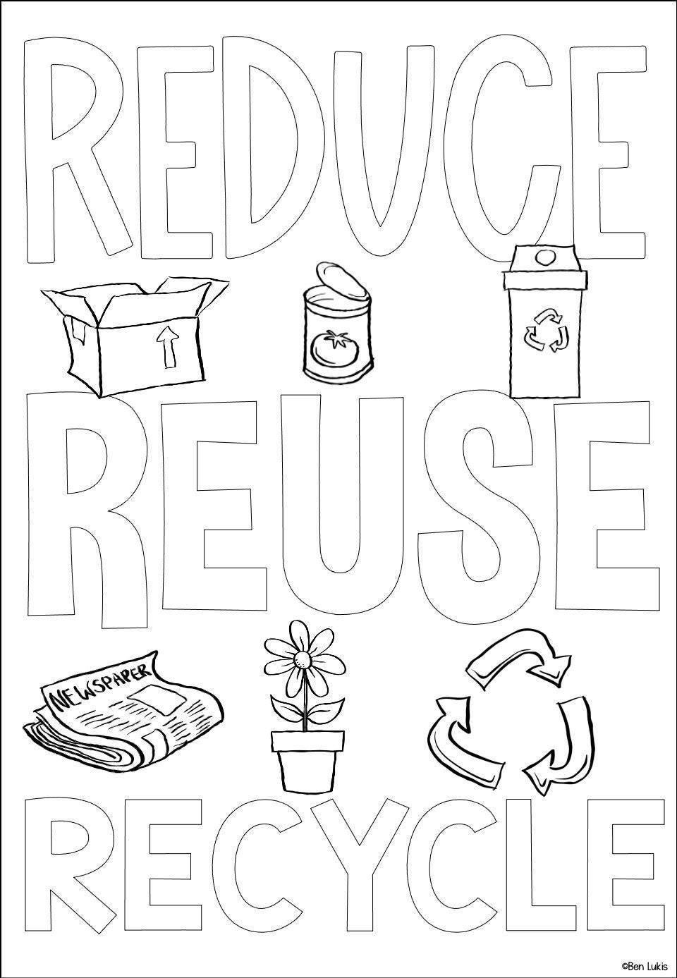 Reduce Reuse Recycle Coloring Pages [2025]