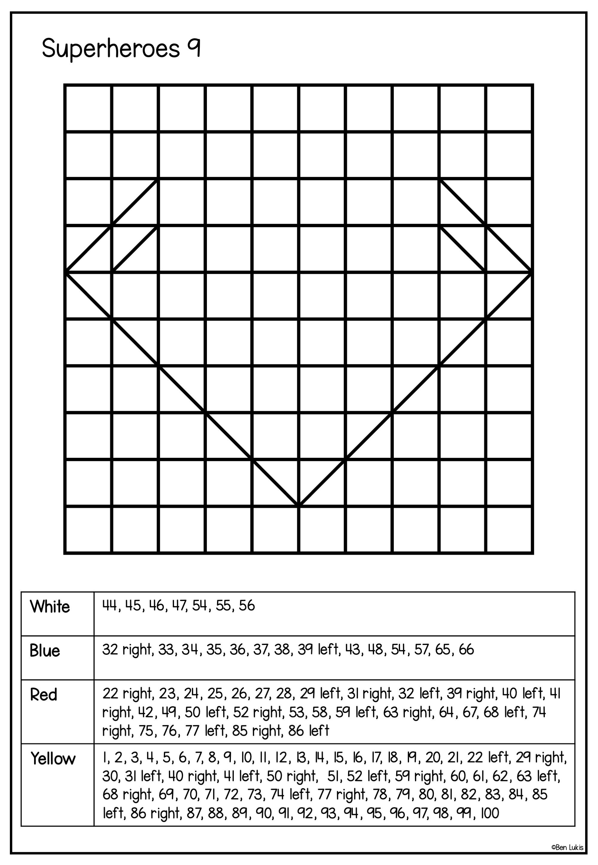 Place Value to 100 and Superhero Picture Math Worksheets, Place Value ...