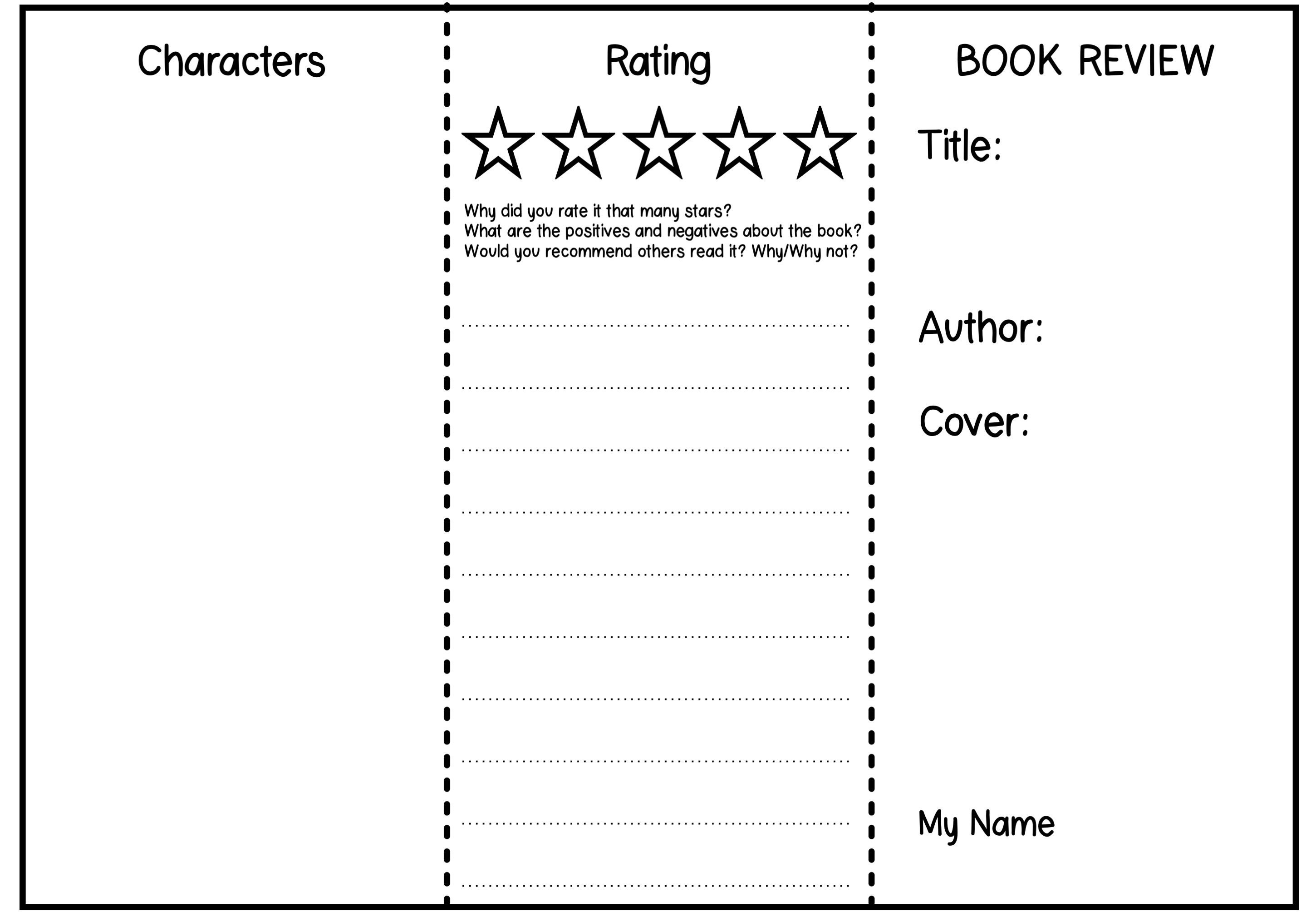 Book Review and Book Report Template for Any Fiction or Nonfiction Text ...