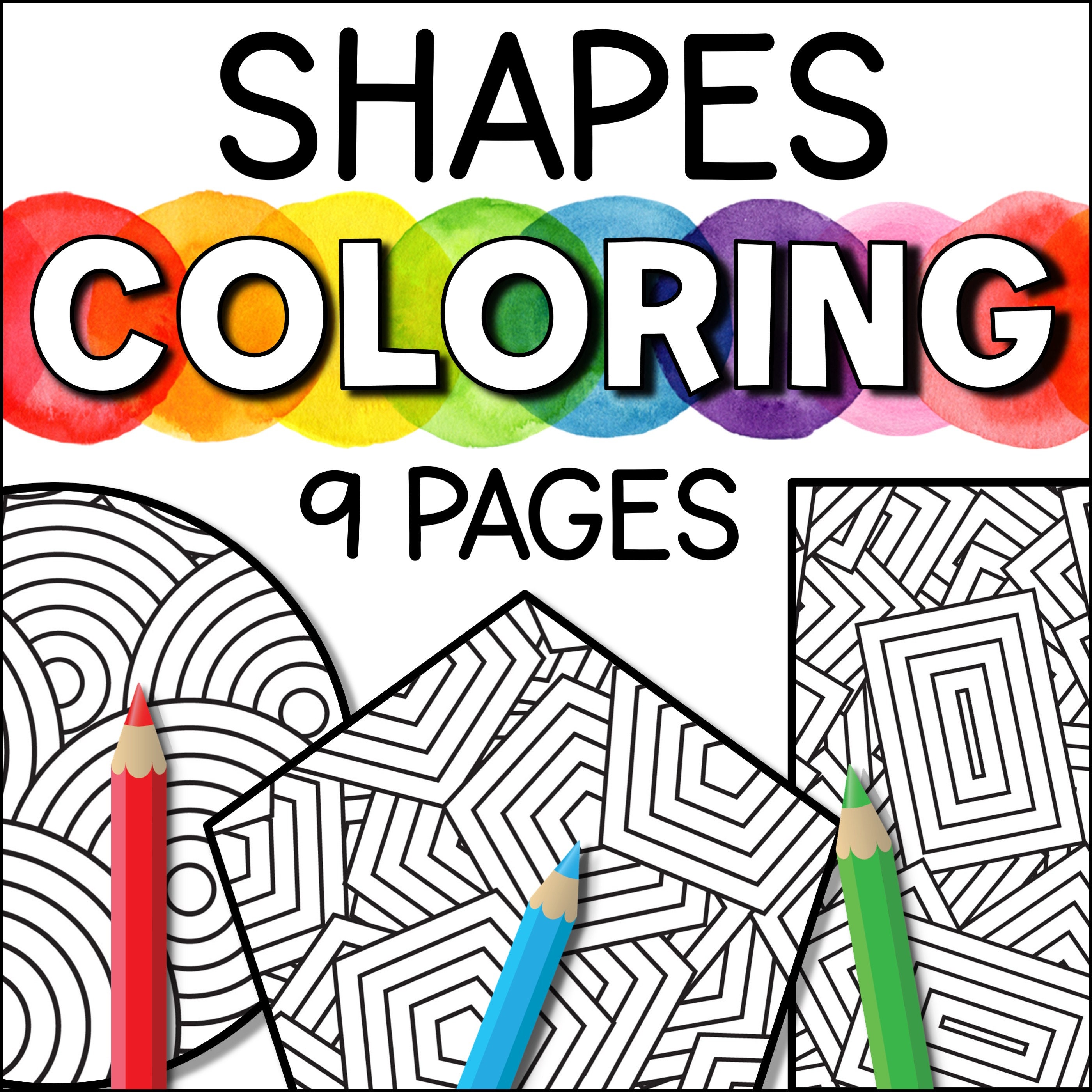 2D Shapes Printable Coloring Pages for Kids, Educational Shapes ...